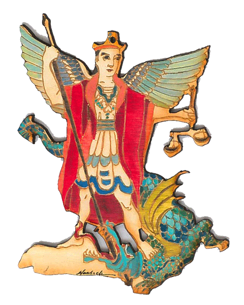 #A001CO Archangel Michael - Cut Out – Lynn Garlick Retablos